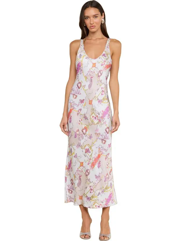 L'Agence Akiya Satin Maxi Dress - Multi Baroque Toile