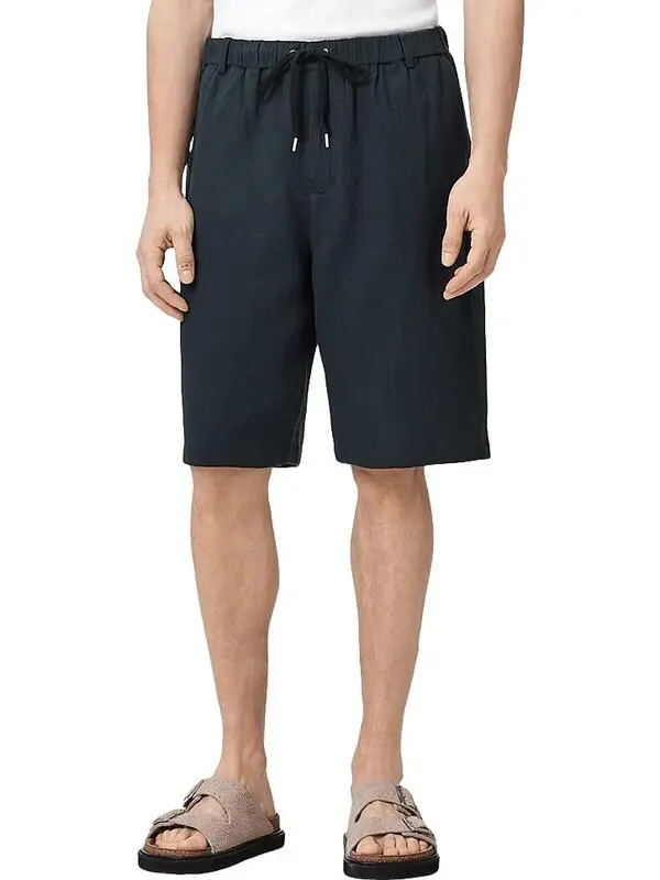 ALLSAINTS Taiko 10" Cotton Shorts With Drawstring Waist - Orca Black