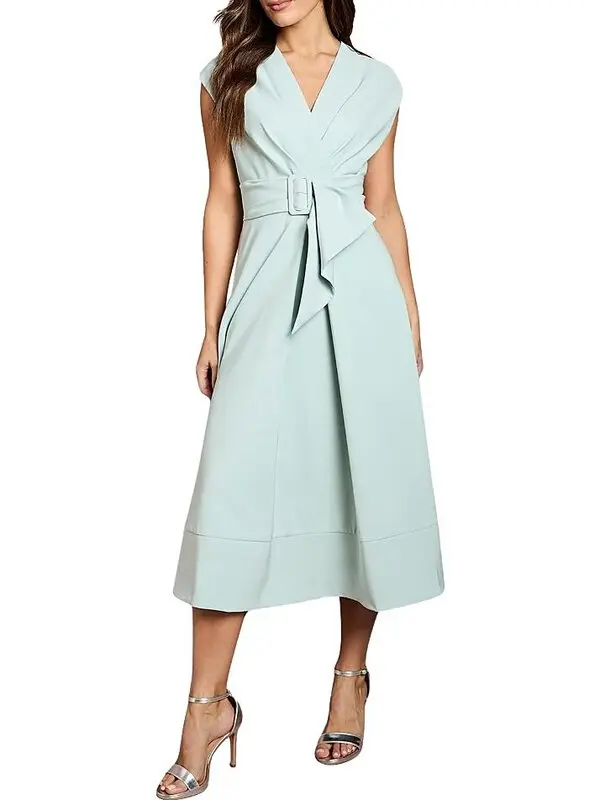 Coast Belted Crepe Midi Dress - Mint