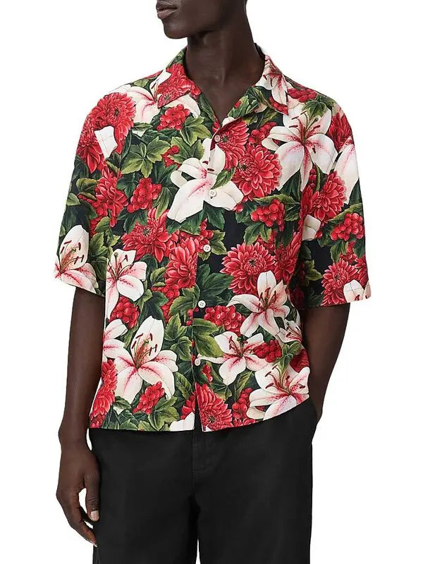 ALLSAINTS Hokkaido Short Sleeve Shirt - Red