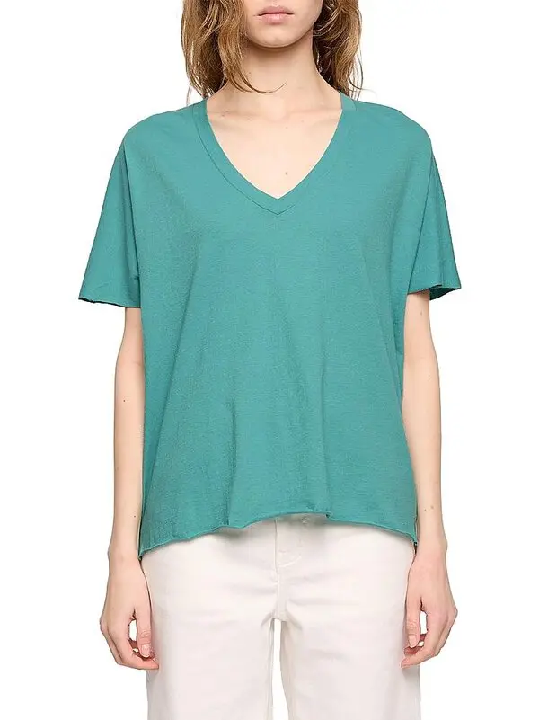 Zadig&Voltaire Tommer V-neck Cotton Tee - Borneo