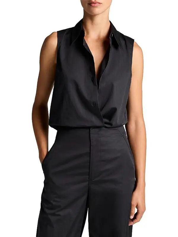Vince Sleeveless Button-front Top - Ink