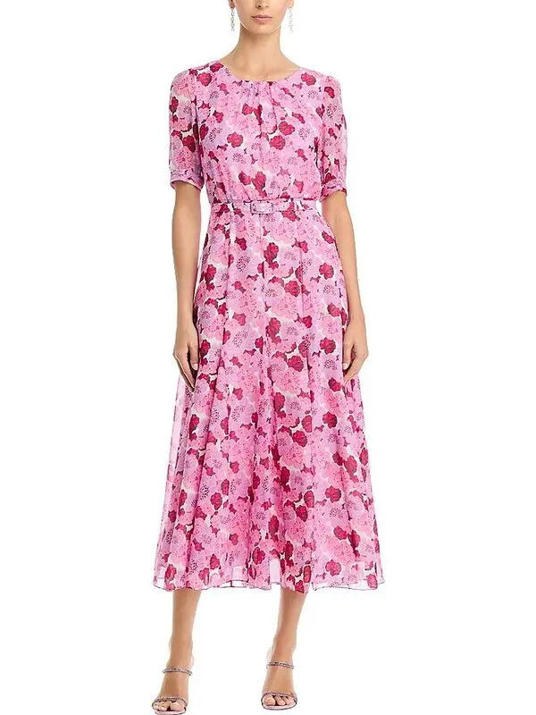 Saloni Jasmina Silk Georgette Dress - Wildflower Rose