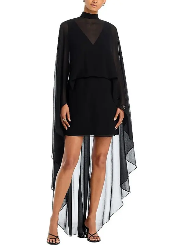 UNGARO Esme Cape Dress - Black