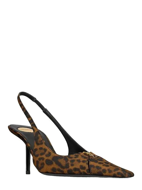 Saint Laurent Babylone Breteuil Slingback Pumps - Leopard