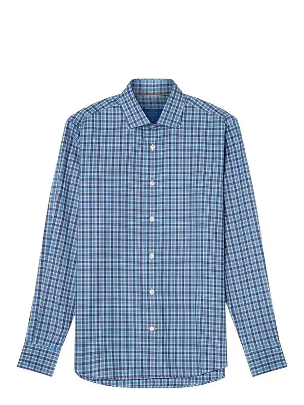 Robert Talbott Reynolds Ultra Light Weight Brushed Multi Check Shirt - Blue Multi