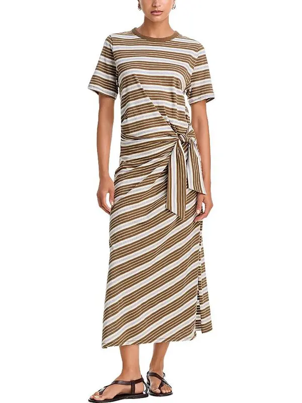 Rag & Bone Slub Stripe Maxi Dress - Brown Multi