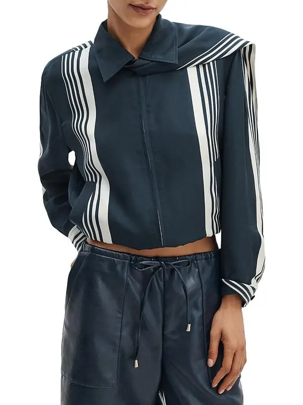 Rag & Bone Krista Striped Jacket - Sal Scarf Print