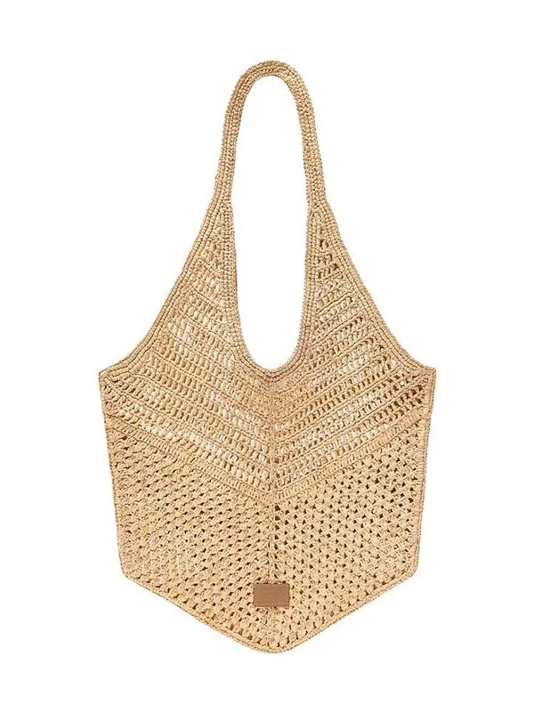 Maje Stephan Crochet Raffia Tote Bag - Beige
