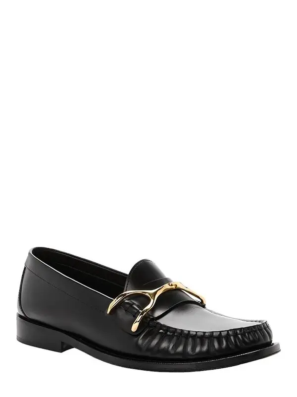 Alexander McQueen Leather Wishbone Loafers - Black