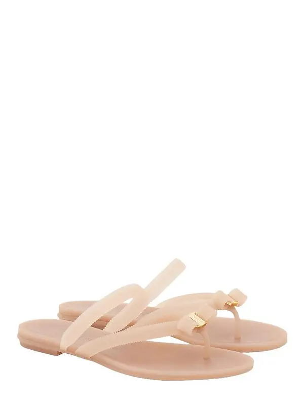 FERRAGAMO Bow Detail Thong Sandals - Dusty Pink