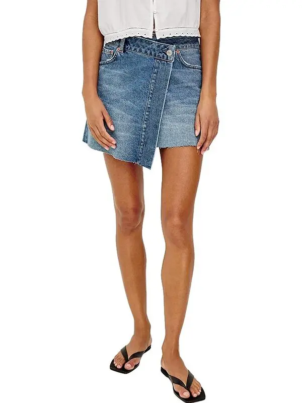 Rails Huntington Denim Wrap Skirt - Windsurf