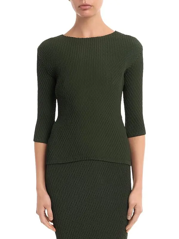 Issey Miyake Pleated Top - Dark Green