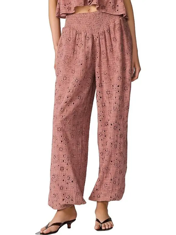 Steve Madden Tillie Eyelet Pants - Burnt Coral