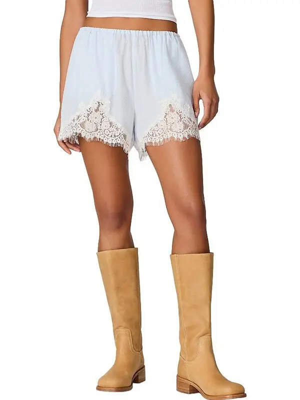 Steve Madden Lace Trim Shorts - Blue Ice