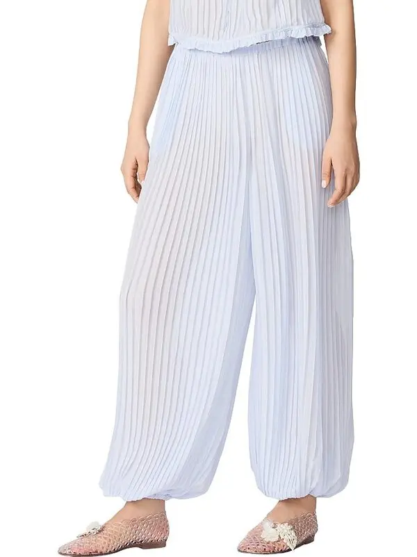 Steve Madden Deja Pleated Wide Leg Pants - Blue Ice