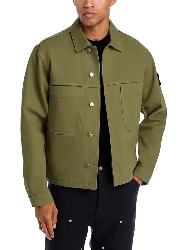 Stone Island Light Bull Denim Jacket - Military Green
