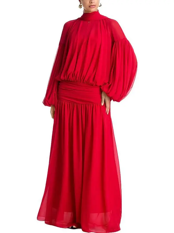 DE LA VALI Solana Maxi Dress - Ruby Red