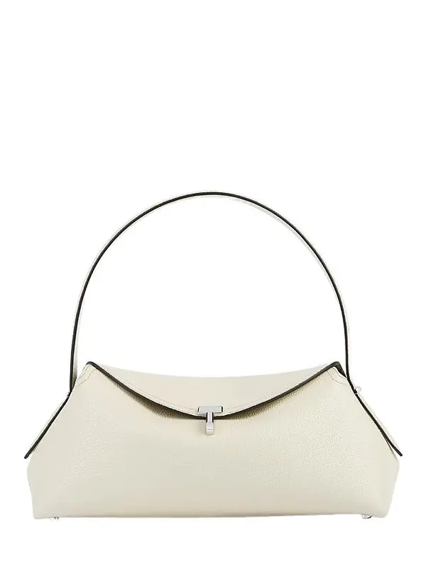 TOTEME T Lock Leather Shoulder Bag - Milk