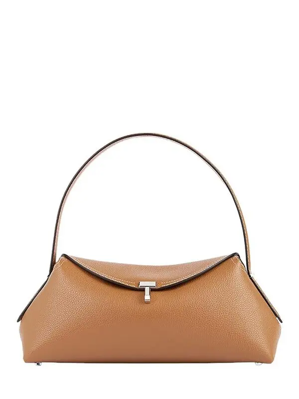 TOTEME T Lock Leather Shoulder Bag - Tan
