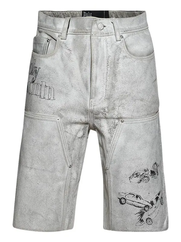 PALY Holy Mountain Leather Shorts - Off White
