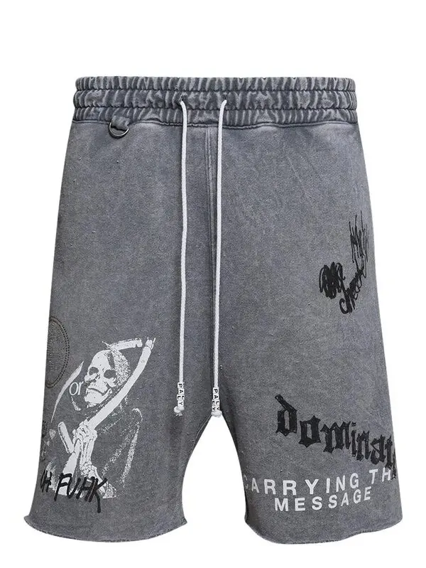 PALY Grey French Terry Printed Sweatshorts - Gray