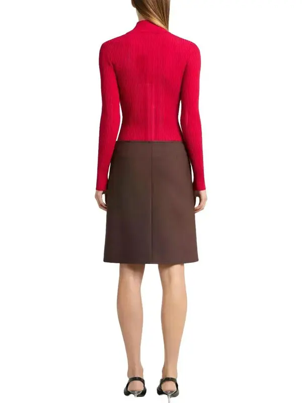 COURREGES Rib-knit Slash-detail Sweater - Red