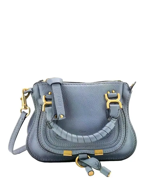 Chloé Marcie Satchel Leather Baby Crossbody Bag - Blue