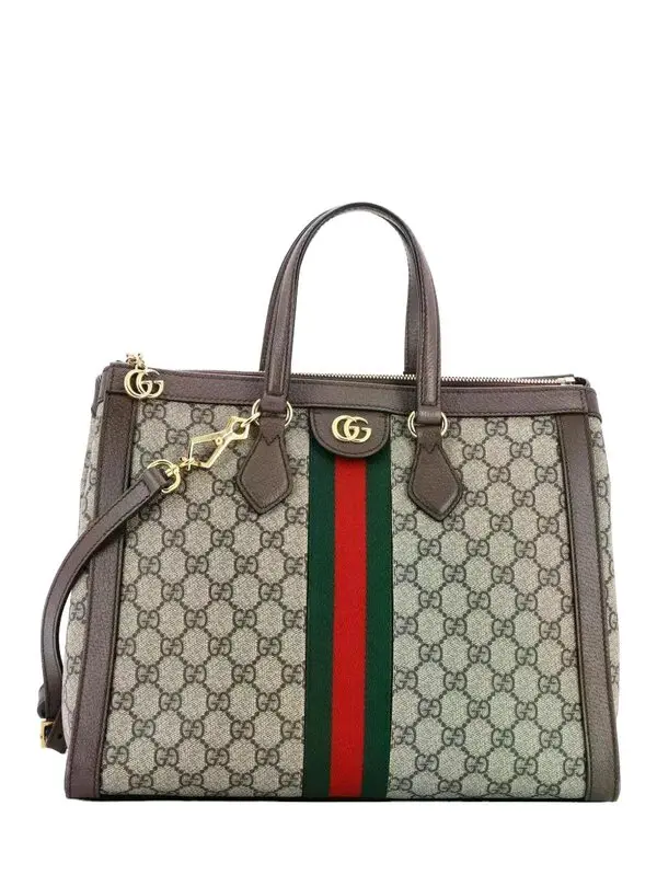 Gucci Ophidia Gg Coated Canvas Medium Tote Bag - Brown