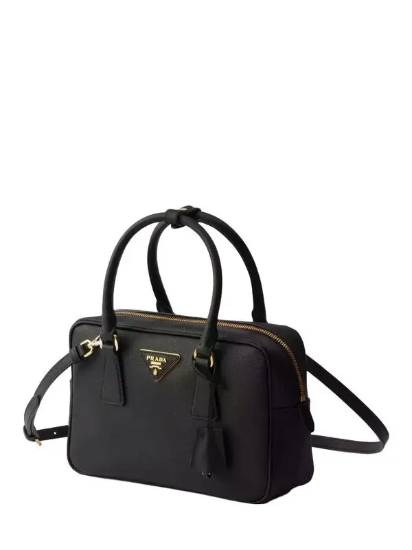 Prada Saffiano Leather Top-handle Bag - Black