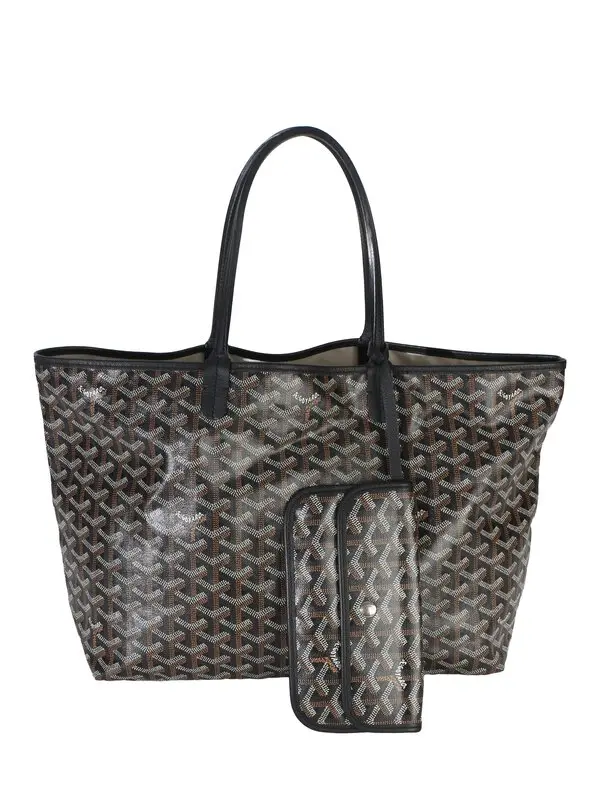Goyard Saint Louis Pm Tote Bag In Goyardine Canvas - Black
