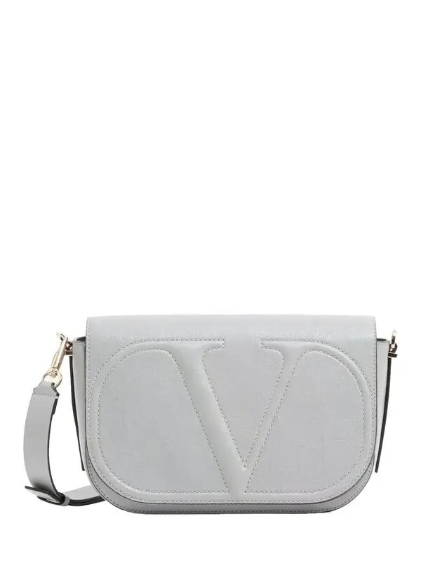 Valentino Garavani Vlogo Walk Nappa Shoulder Bag - Grey