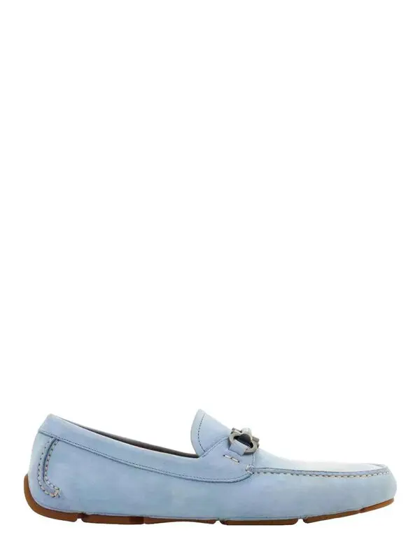 FERRAGAMO Gancini Ornament Driver Loafers - Blue