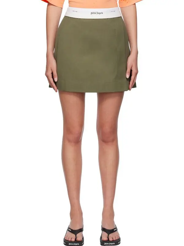 Palm Angels Pleated A-line Mini Skirt - Green