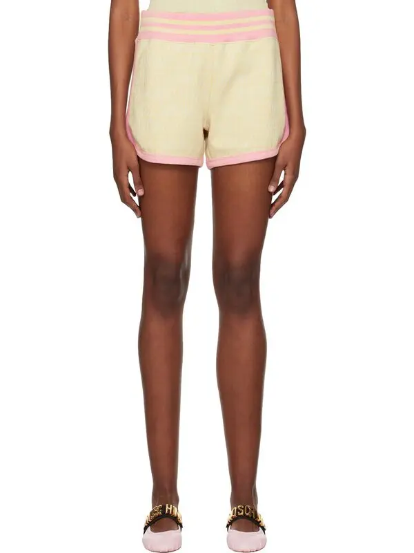 Moschino Jacquard Logo Pattern Shorts - Brown