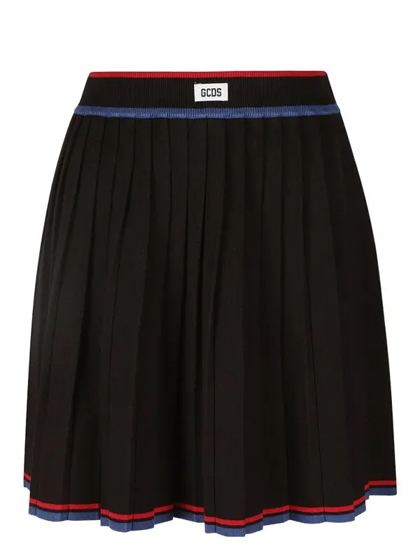 Gcds Pleated Knit Skirt - Black