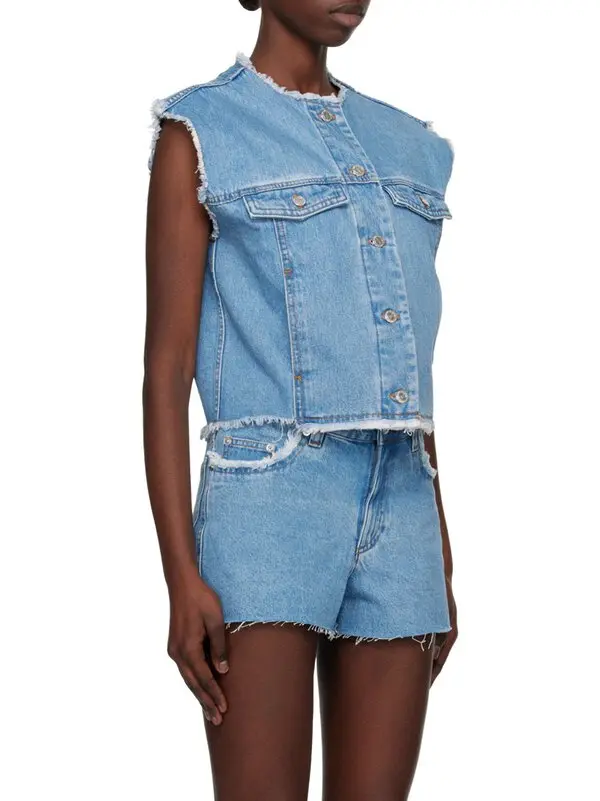 A.p.c. Cropped Denim Vest - Blue
