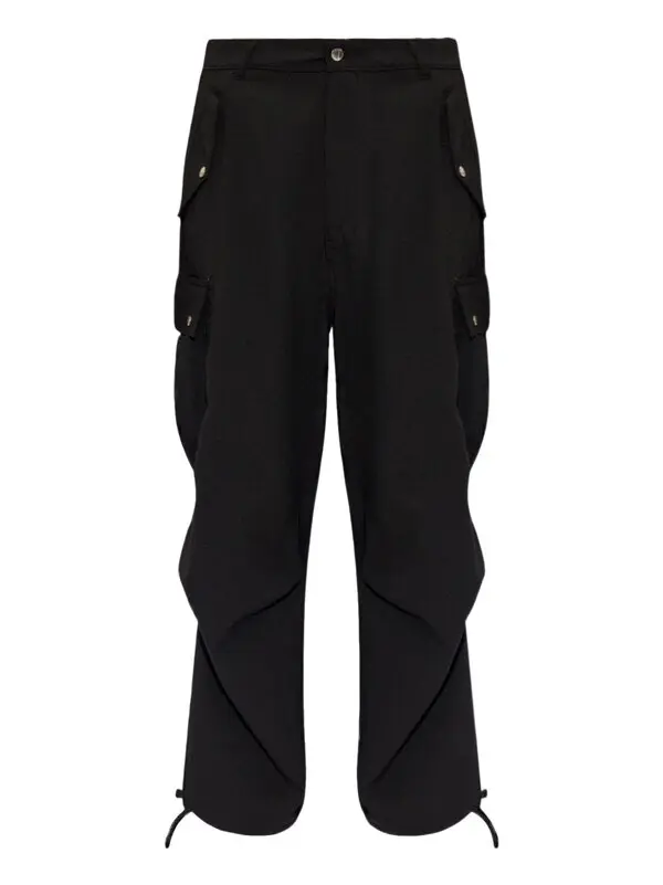 Rhude Textured-finish Straight-leg Cargo Pants - Black