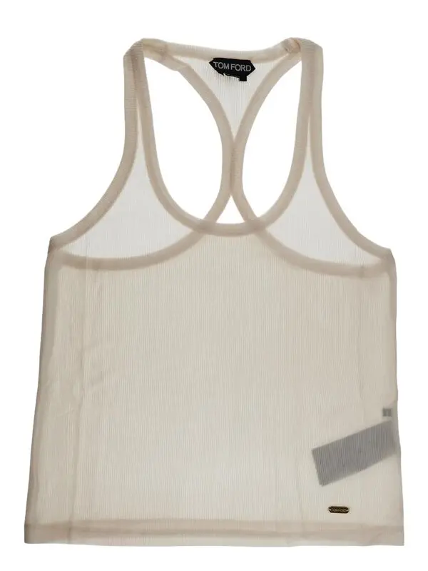 TOM FORD Racer Back Ribbed Tank Top - White