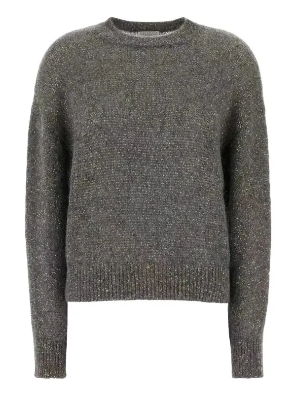 Brunello Cucinelli Sequin Embellished Knitted Sweater - Grey