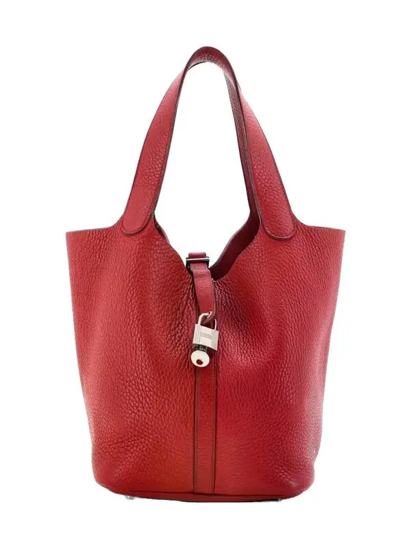 Hermès Picotin Lock Bag Clemence Mm Bucket Bag - Red