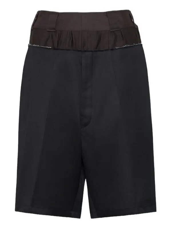 MAISON MARGIELA High-rise Shorts With Raw Edge Detail - Black