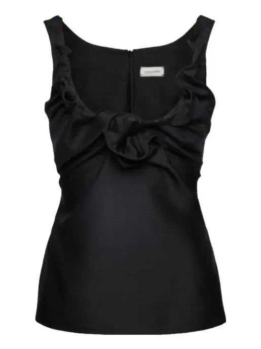 Magda Butrym Ruffled Sleeveless Top - Black