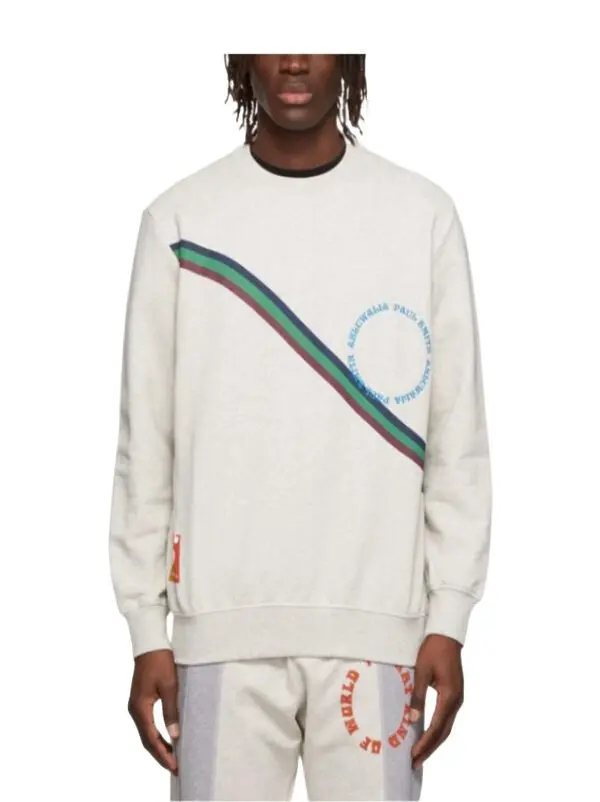 Paul Smith Crewneck Sweater With Embroidered And Printed Logo - White