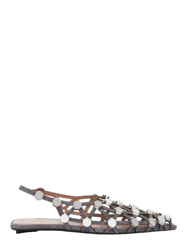 Attico The Grid Ballerina Flats - Dark Gray