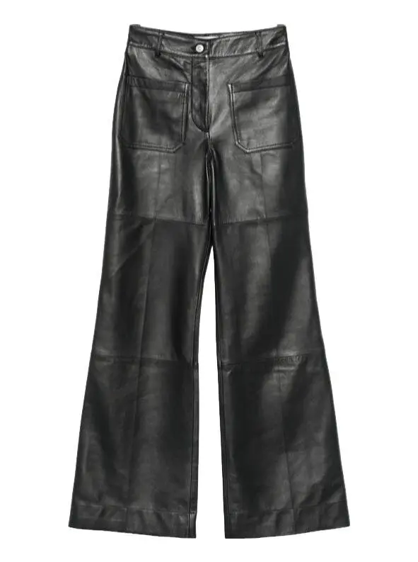 Victoria Beckham Alina Leather Trousers - Black
