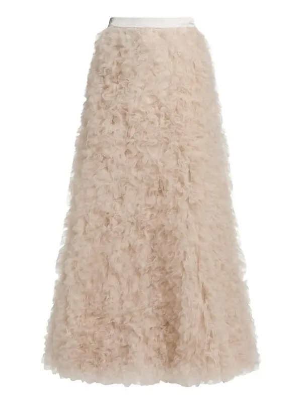 Peserico Ruffled Maxi Skirt - Nude