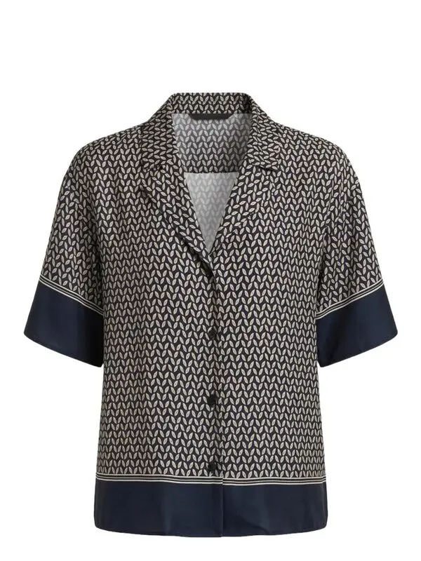 Peserico Short Sleeve Printed Shirt - Black