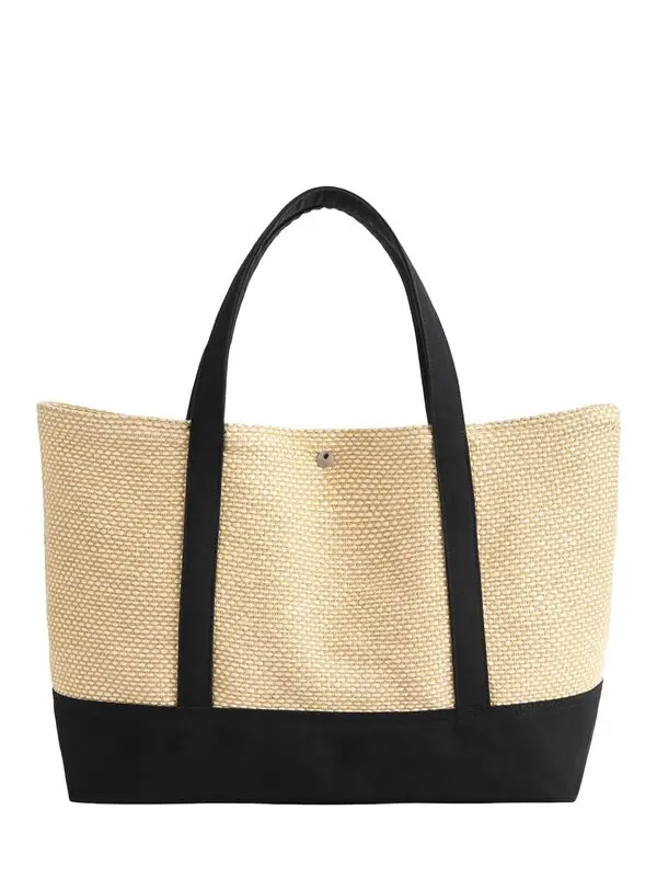 TOTEME Snap-on Handbag - Black/off-white