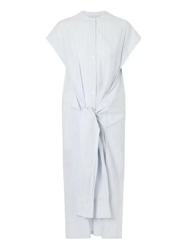 TOTEME Striped Cotton-poplin Maxi Shirt Dress - Light Blue